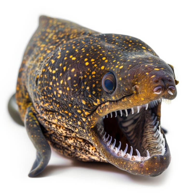 A Menacing Moray Eel with Sharp Teeth, Isolated on White Background Ai ...