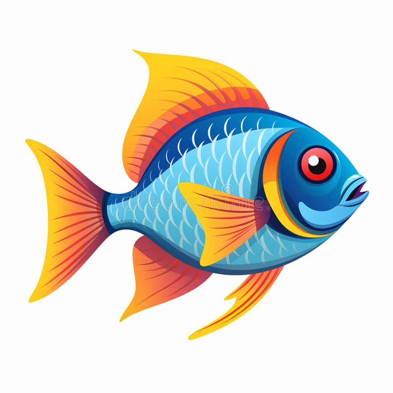 Menacing Piranha Fish Illustration Stock Illustration - Illustration of ...