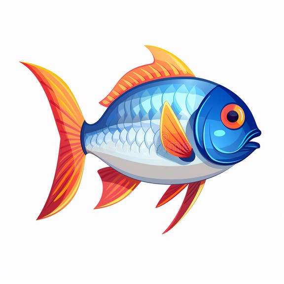 Menacing Piranha Fish Illustration Stock Illustration - Illustration of ...