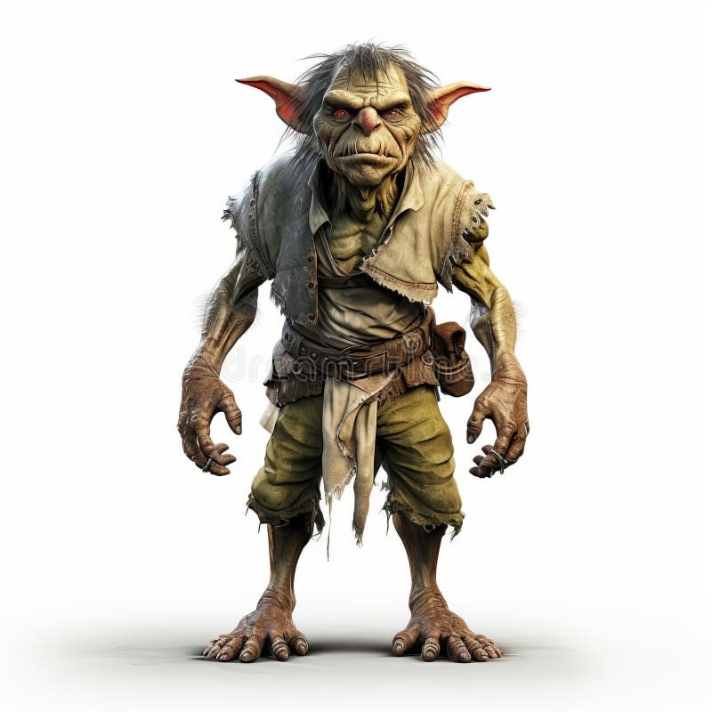 Menacing Post-apocalyptic Goblin Dominates the White Background Scene ...