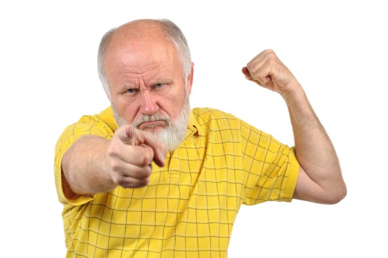 Menacing senior bald man stock image. Image of menacing - 38281993