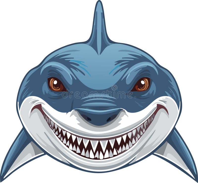 Menacing Shark with a Sinister Smile Design Stock Illustration ...
