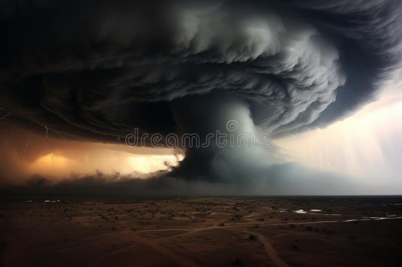 Menacing Storm Tornado. Generate Ai Stock Photo - Image of landscape ...