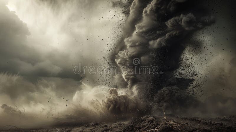A Menacing and Unpredictable Whirlwind of Volcanic Ash and Debris Stock ...