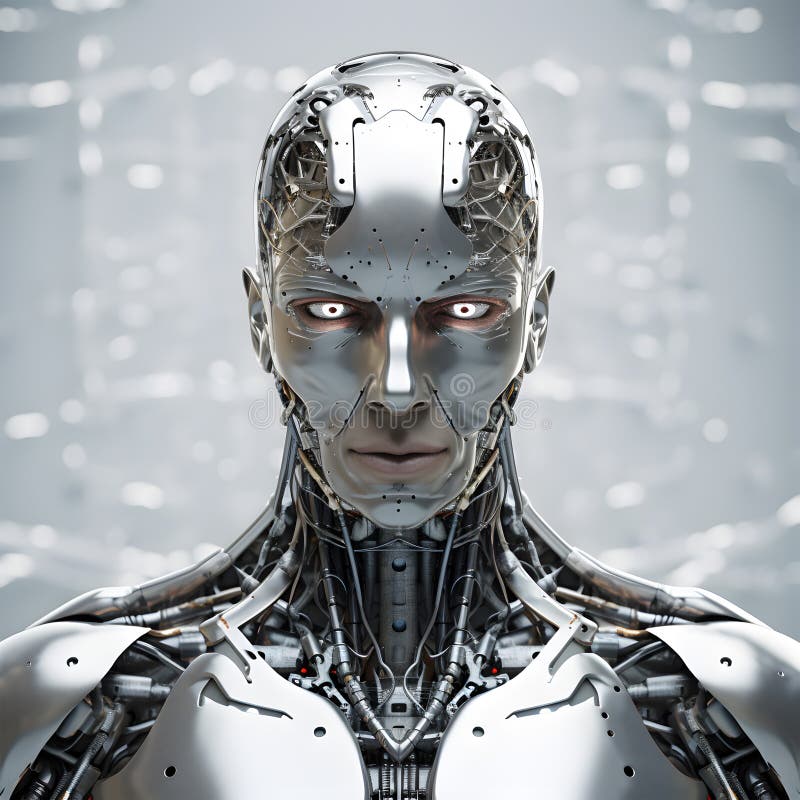 Menacingly Looking AI Artificial Intelligence Robot Android Stock ...