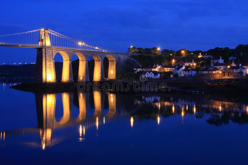 Menai Bridge stock photo. Image of river, reflections - 5235764