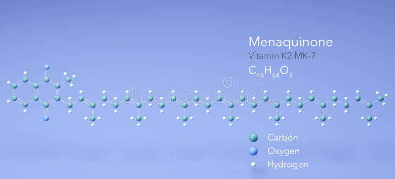 Menaquinone, Vitamin K2-MK7, Molecular Structures, 3d Model, Structural ...