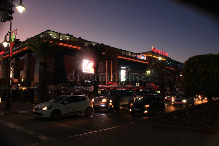 Menara mal in marrakech editorial stock photo. Image of vehicle - 256060938