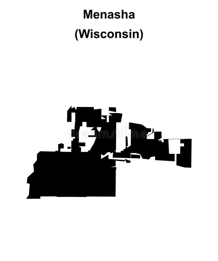 Menasha outline map stock vector. Illustration of icon - 357624763