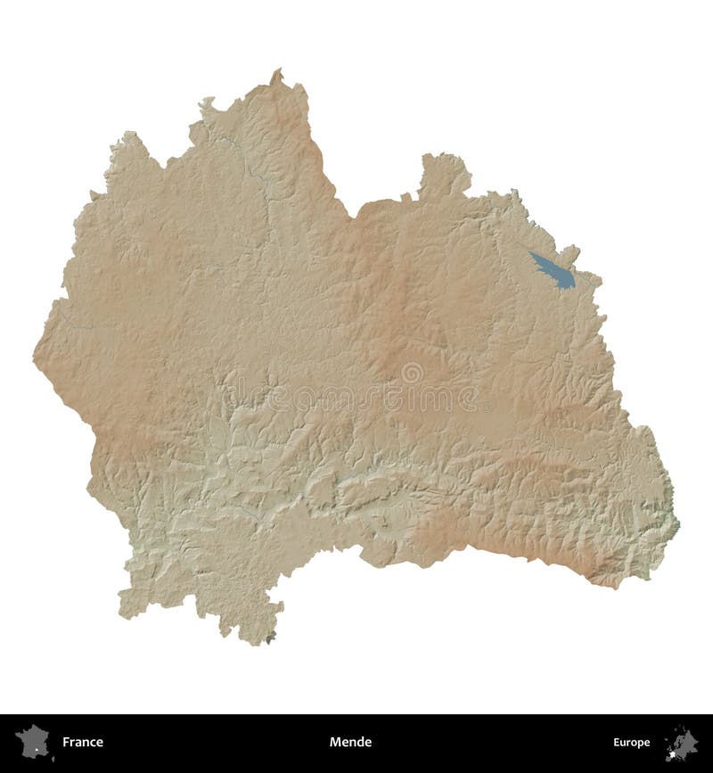 Mende, France, Isolated on White. Physical Stock Illustration ...