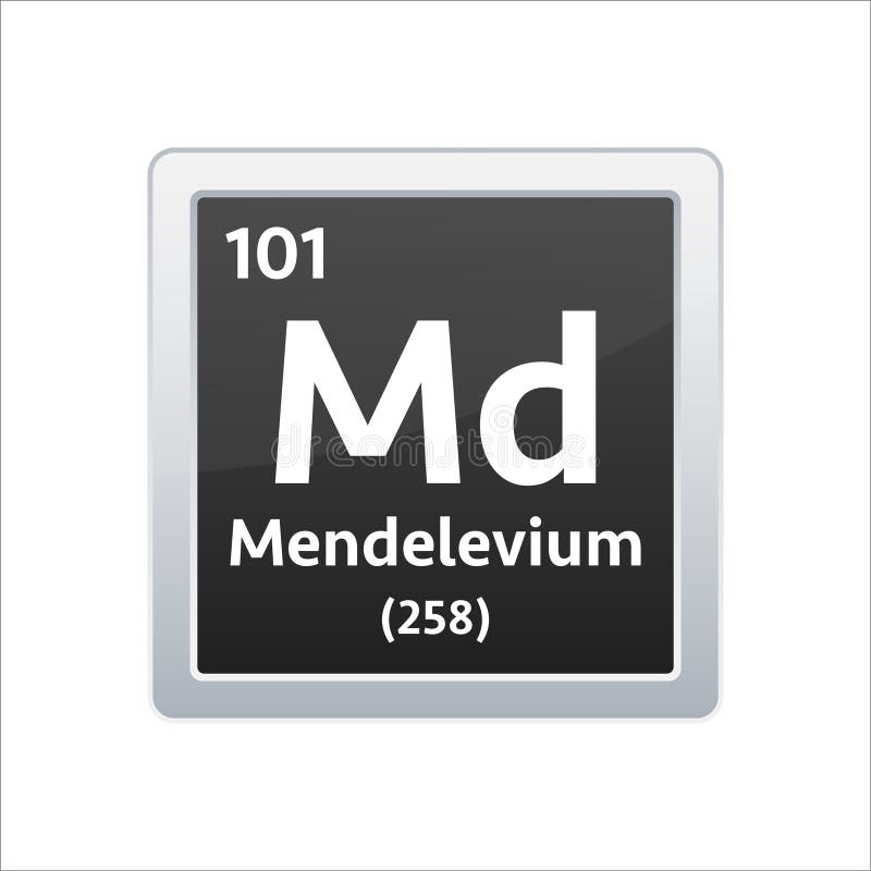 Mendelevium Symbol. Chemical Element of the Periodic Table. Vector ...