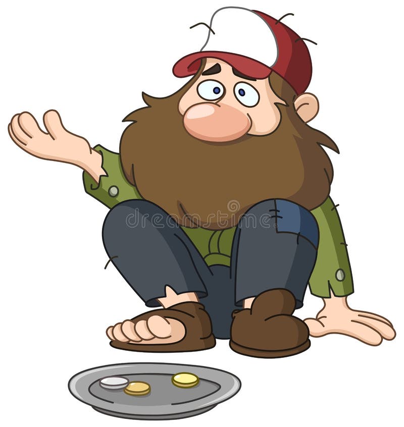 Mendiant Sans Domicile Fixe Illustration de Vecteur - Illustration du ...