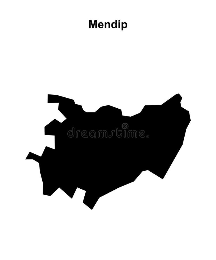 Mendip outline map stock illustration. Illustration of silhouette ...