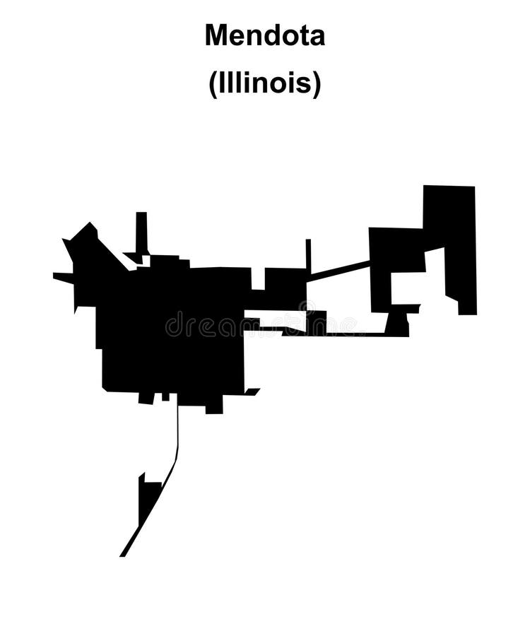 Mendota outline map stock vector. Illustration of administrative ...