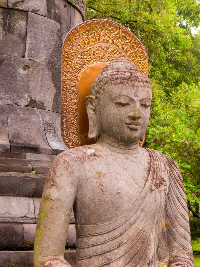 Mendut Buddhist Monastery, Borobodur, Indonesia Stock Image - Image of ...