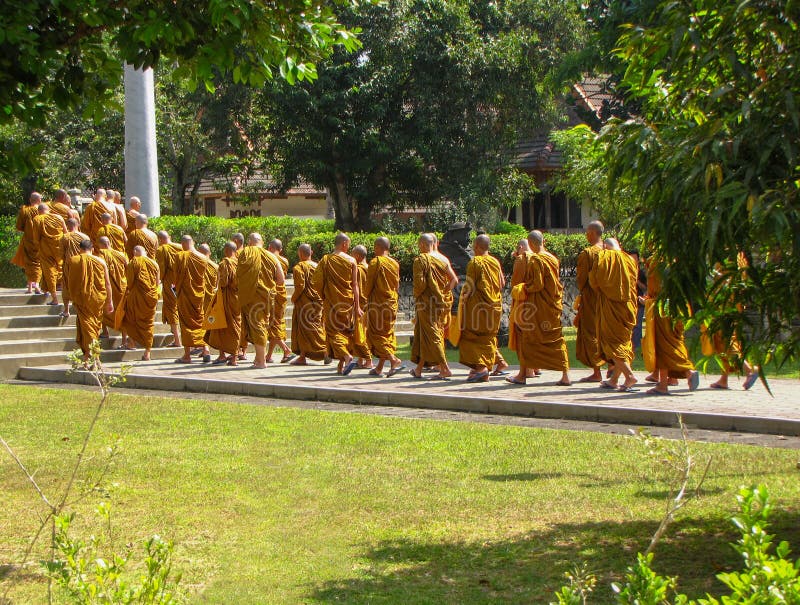 Group of Monks at Mendut Buddhist Monastery, Indonesia Editorial Stock ...