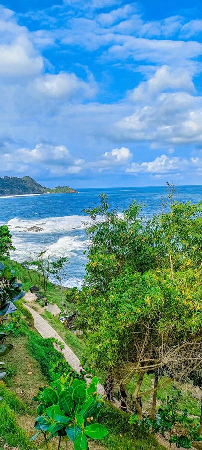 Menganti Beach stock image. Image of menganti, beautiful - 261833797