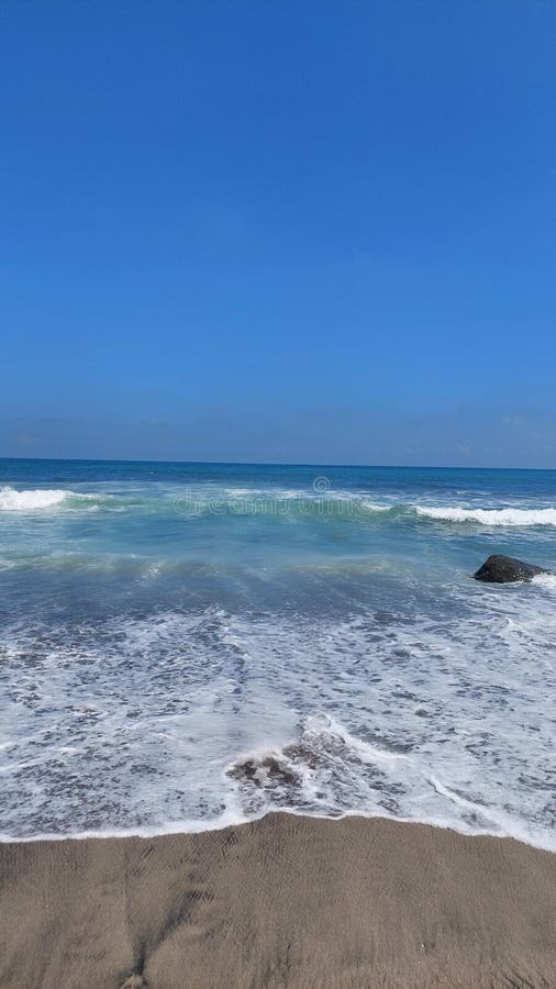 Menganti Beach is a Beautiful Place & X28;ocean Blue& X29; Stock Image ...