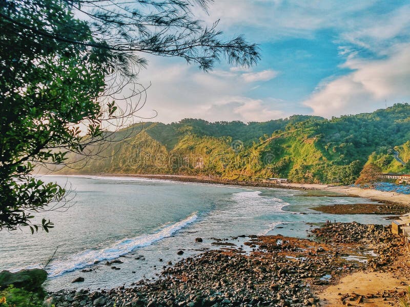 Menganti beach stock image. Image of nature, menganti - 102373165