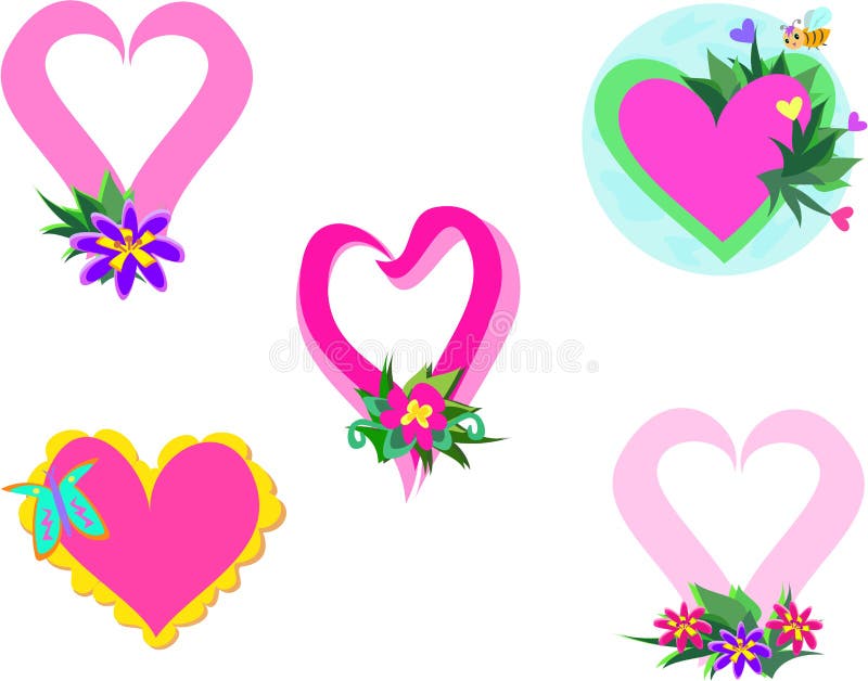 Mengeling Van Harten En Installaties Vector Illustratie - Illustration ...