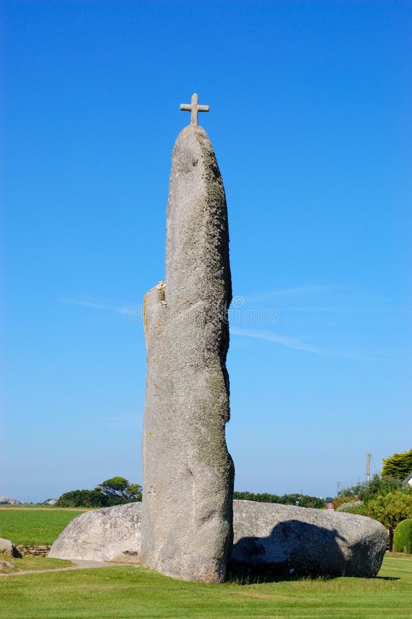 Menhir in France stock image. Image of archeology, camaret - 42677581