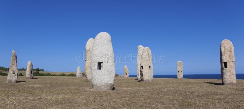 Menhires, a Coruna, Spain stock photo. Image of coruaplusmn - 33052550