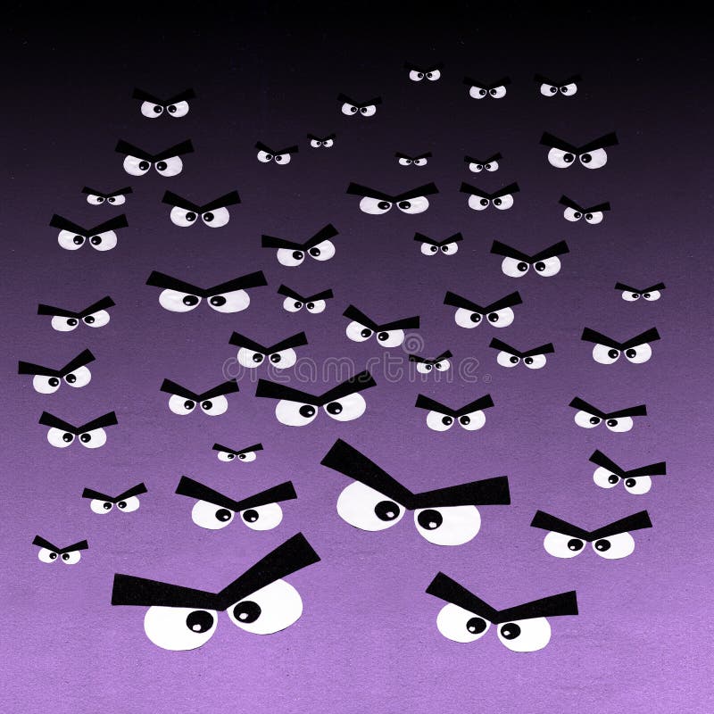 De Menigte Van Boze Ogen Op Een Donkere Achtergrond Stock Illustratie ...