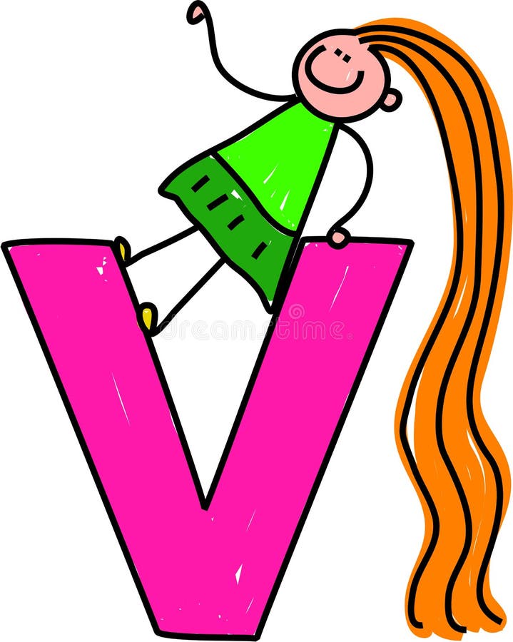 Menina da letra V ilustração do vetor. Ilustração de lifestyle - 3992151