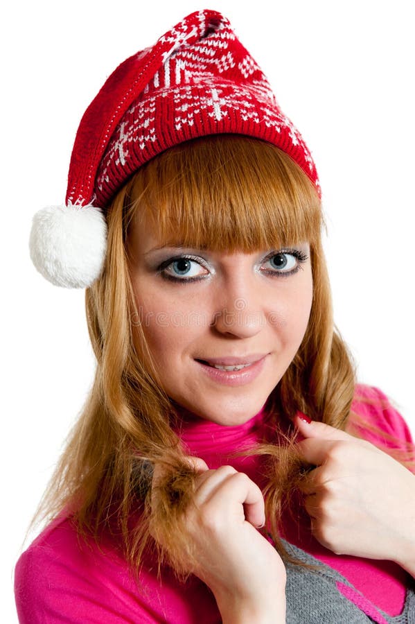 Menina Do Natal Isolada No Branco Foto De Stock Imagem De Humano