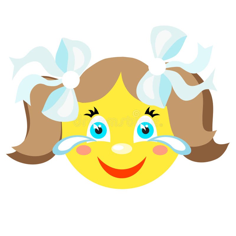 A Menina Do Smiley Ri E Grita Ilustração do Vetor - Ilustração de cara ...