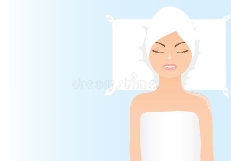 Menina Do Vetor Que Relaxa Nos Termas Ilustração do Vetor - Ilustração ...