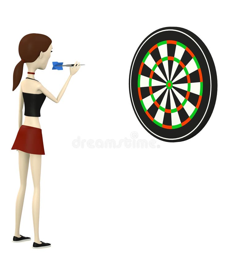 Menina Dos Desenhos Animados Com Dardo Ilustração Stock - Ilustração de ...