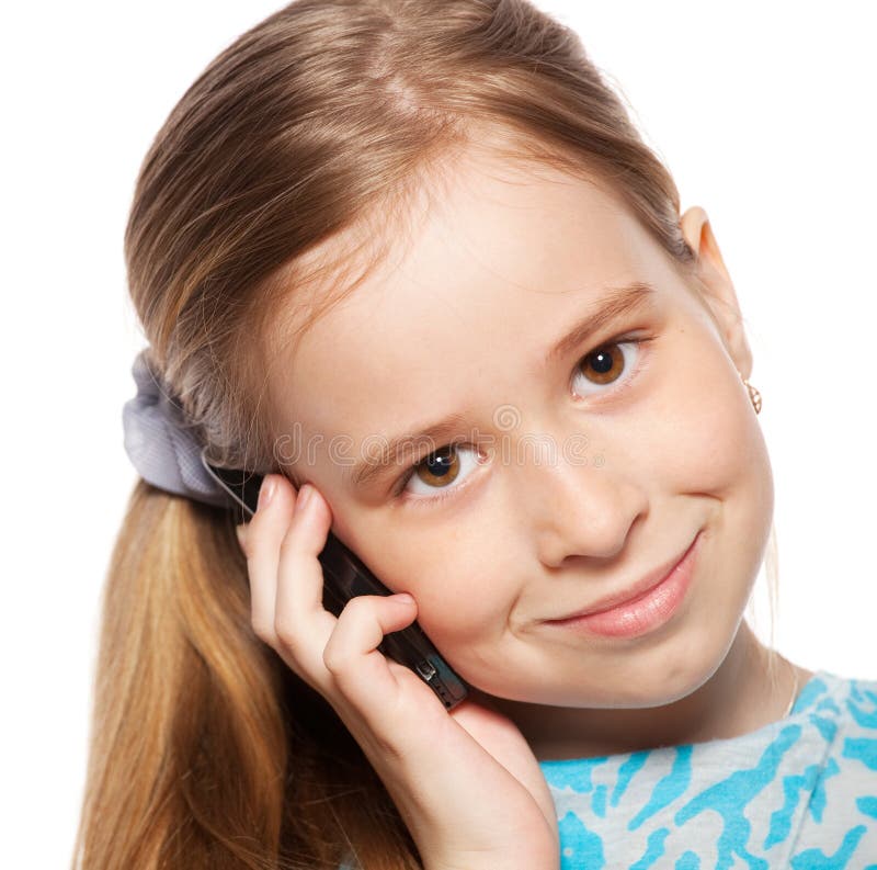 Menina, Falando No Telefone Foto de Stock - Imagem de beleza, juventude ...