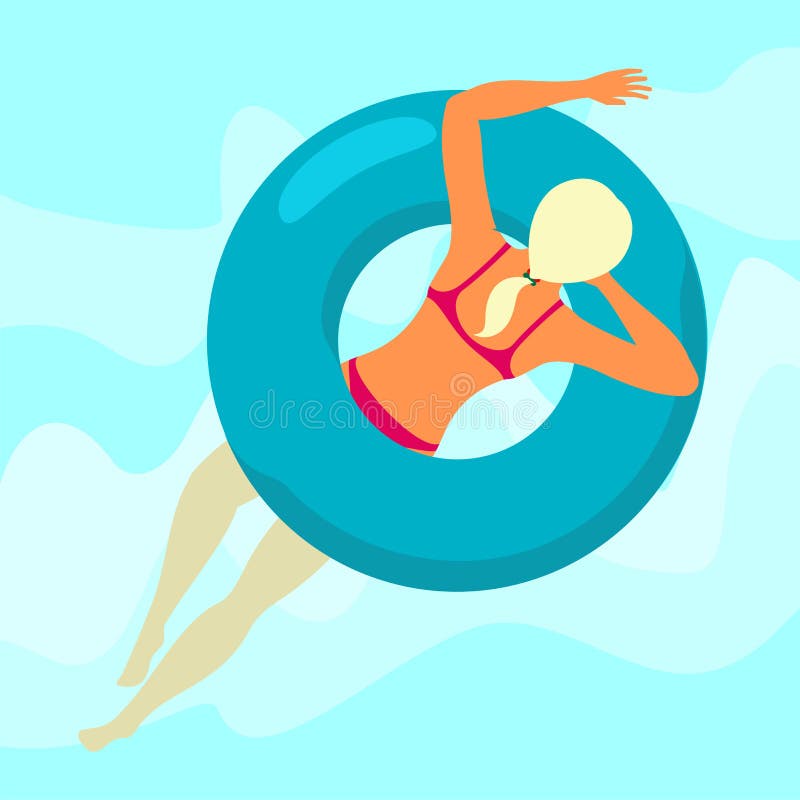 A menina nada no mar ilustração stock. Ilustração de nadada - 86301218