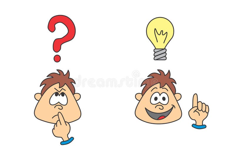 Menino Querendo Saber Com Uma Ideia Ilustração do Vetor - Ilustração de ...