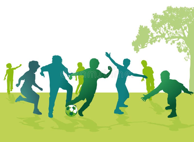 Meninos Que Jogam O Futebol Ilustração Do Vetor Ilustração De