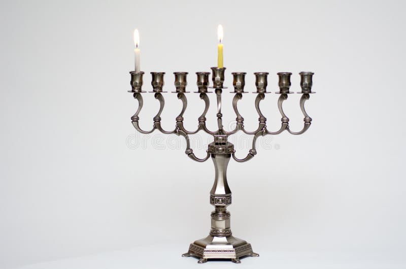 Menorah De Hanoucca Le Premier Jour De Hanoucca Image stock - Image du ...