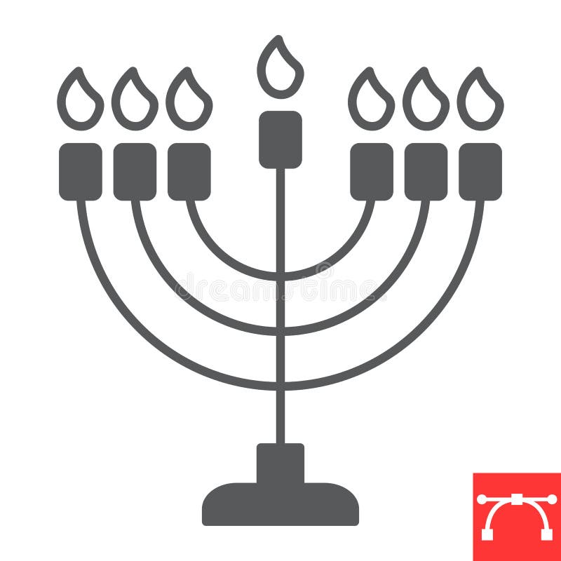 Menorah glyph icon stock vector. Illustration of store - 251706287