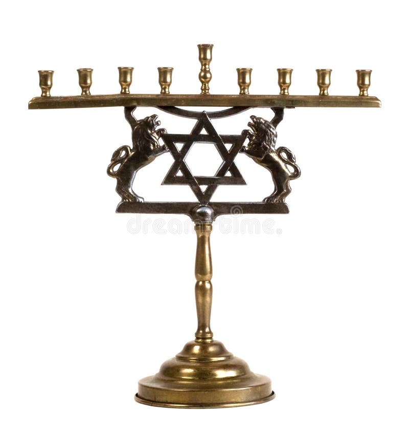 El Menorah Judío En El Fondo Blanco Imagen de archivo - Imagen de ...