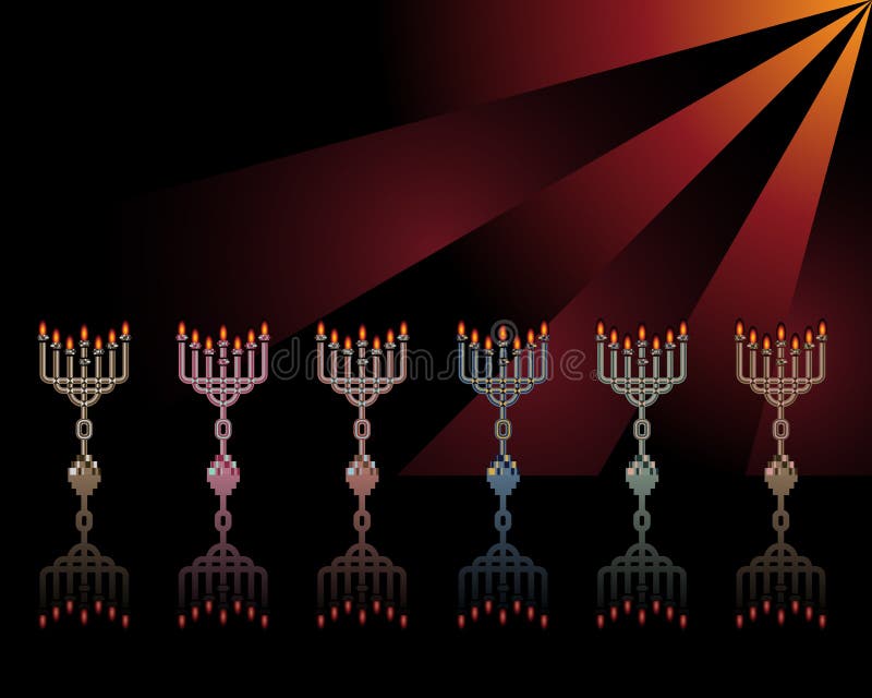 Stylized Menorahs Stock Illustrations – 10 Stylized Menorahs Stock ...