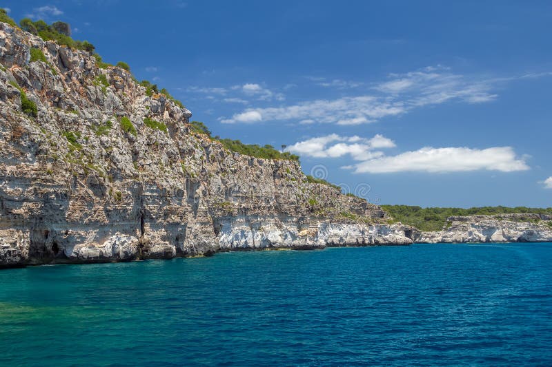 Menorca island cliffs stock photo. Image of south, coast - 58668912