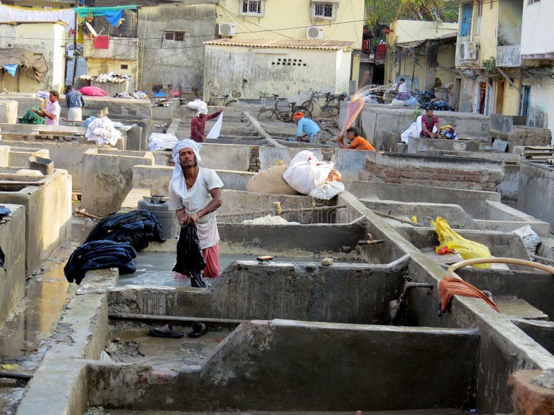 Menos Conocido Dhobi Ghat Mumbai India. Imagen de archivo editorial ...