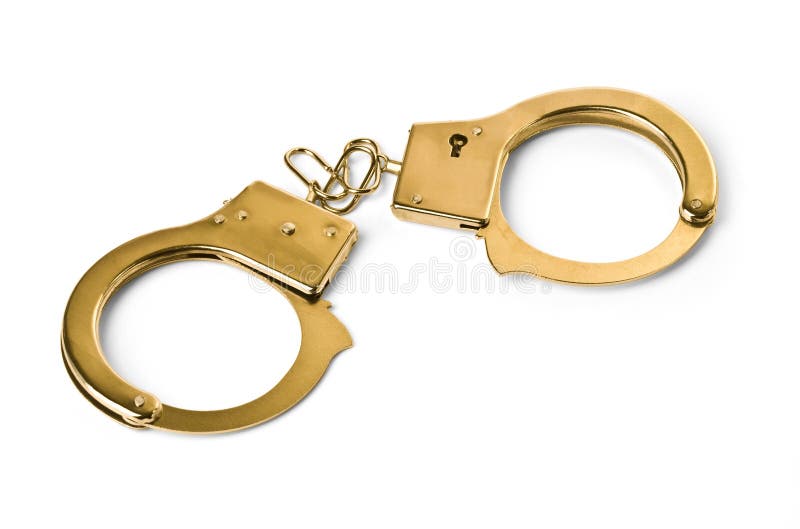 Menottes dorées image stock. Image du arrestation, affaires - 35762073