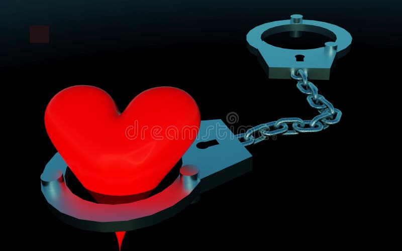 Menottes Et Symbole De Coeur Illustration Stock - Illustration du ...