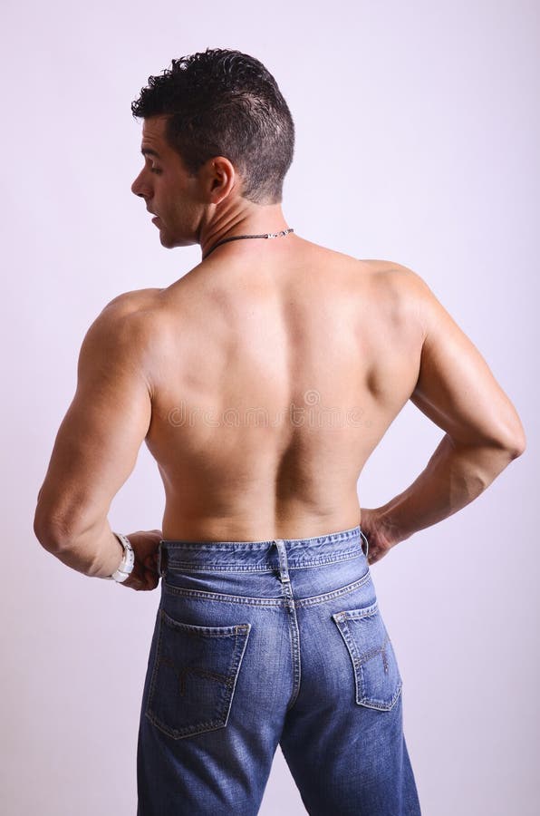 Mens back stock image. Image of attractive, black, macho - 34046973