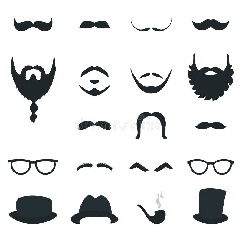 Moustache Beard Styles Stock Illustrations – 198 Moustache Beard Styles ...