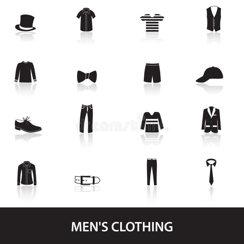 Men Clothing Icons stock illustration. Illustration of merchandise ...
