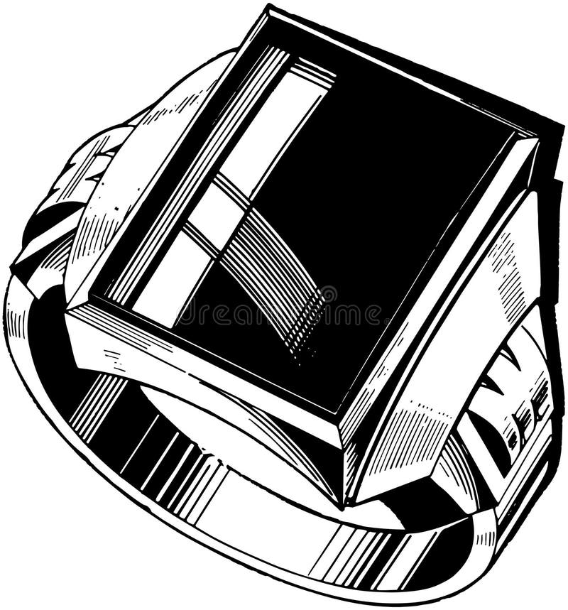 Mens Black Diamond Ring stock vector. Illustration of clipart - 42096253