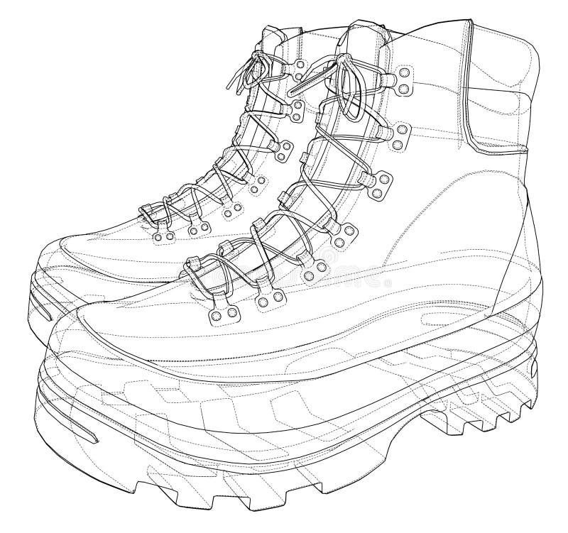 Mens Boot Concept. 3D Illustration Stock Illustration - Illustration of ...