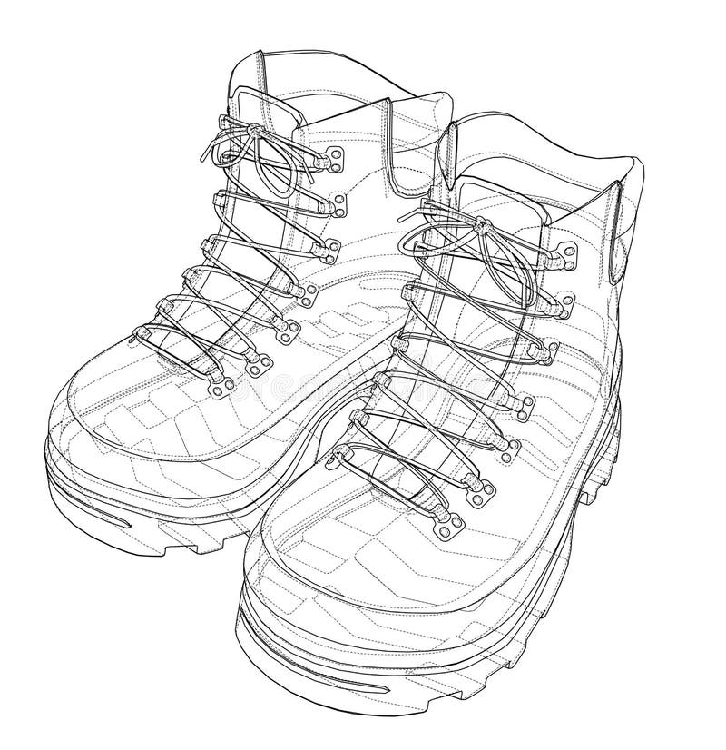 Mens Boot Concept. 3D Illustration Stock Illustration - Illustration of ...
